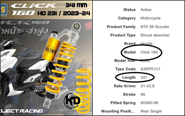 Ohlins cung cấp mã phuộc dành riêng cho Vario/Click 160 | 2banh.vn
